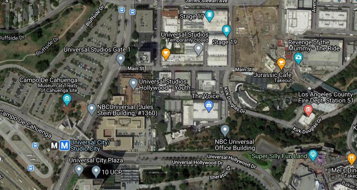 Universal Studios Hollywood Backlot Map