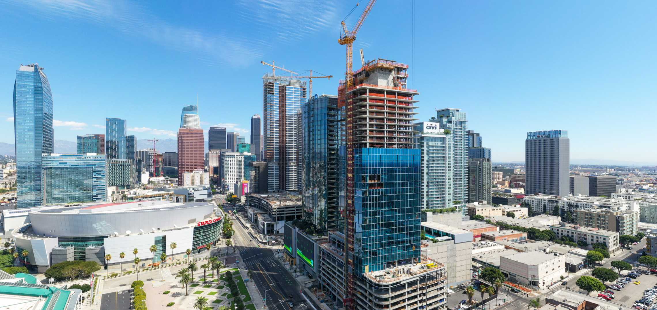 Moxy and AC Hotel tower tops out in DTLA | Urbanize LA