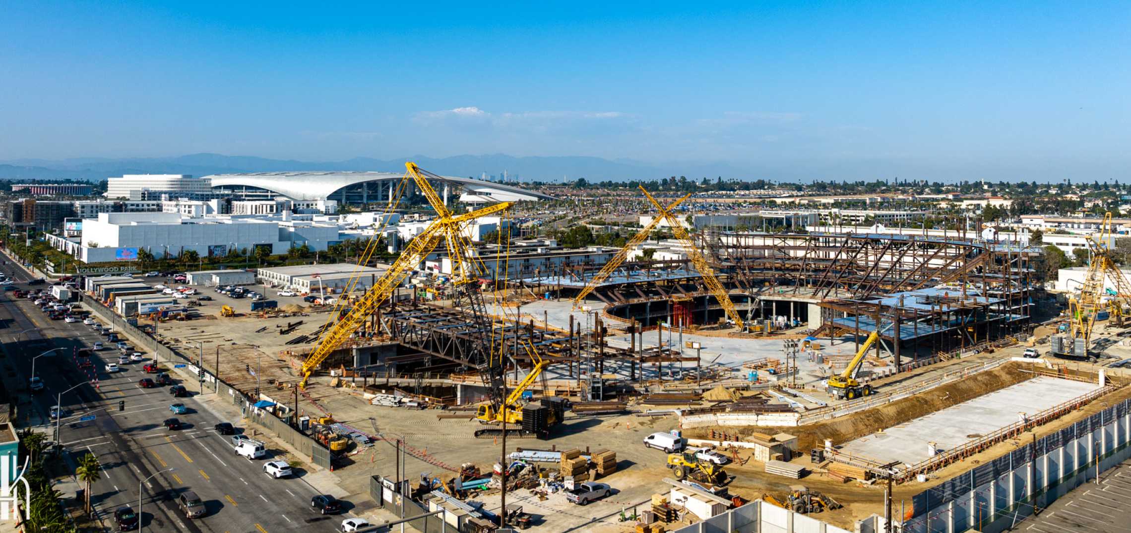 Steel frame of Intuit Dome starts to take shape in Inglewood | Urbanize LA