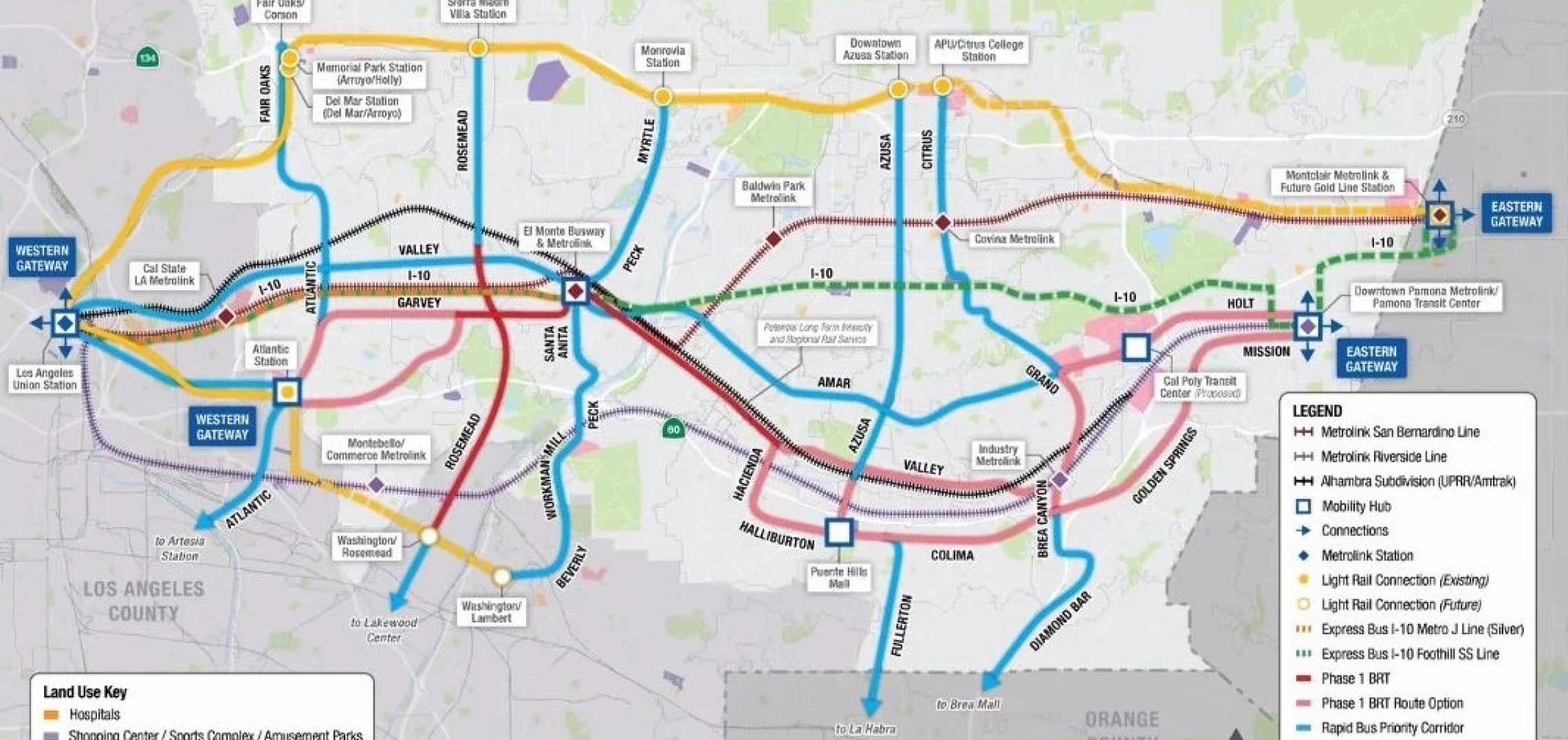 San Gabriel Valley transit study narrows focus to BRT on Valley and ...