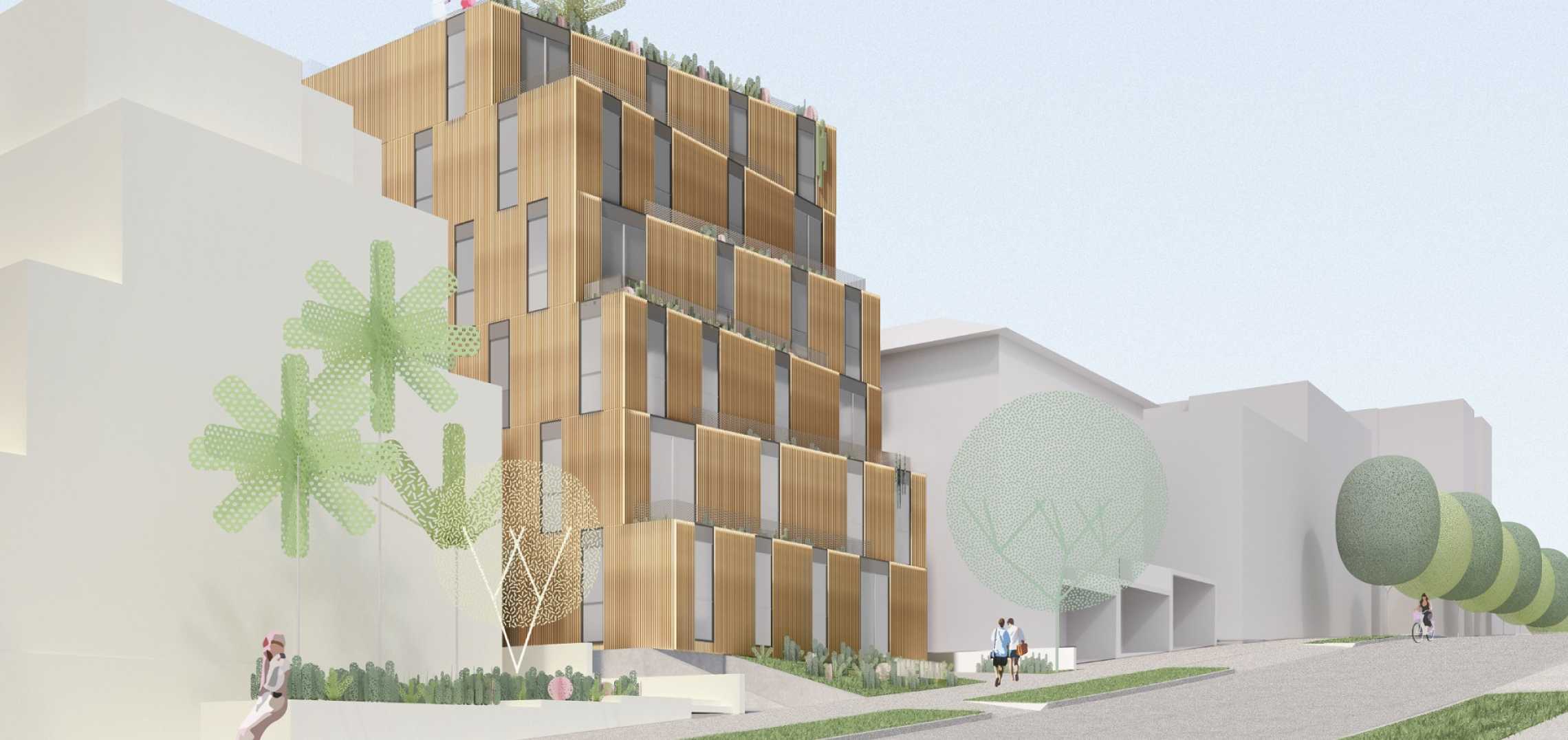 LOHA-designed apartments under construction at 535 Glenrock Avenue in ...