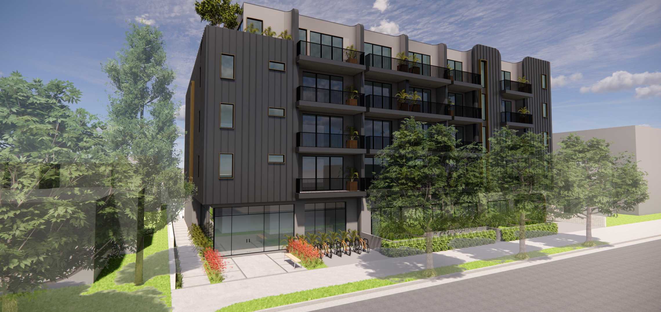 Infill housing in progress at 3676 S. Kelton Ave. in Palms | Urbanize LA