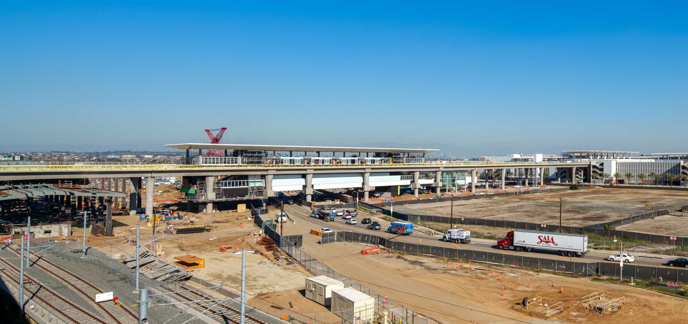 Construction ramps up for LAX/Metro Transit Center station | Urbanize LA