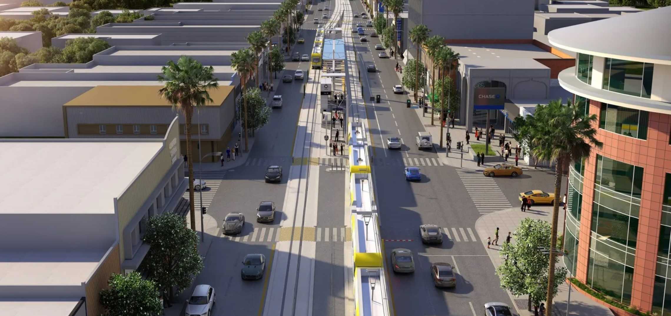 Fresh renderings for Van Nuys Boulevard light rail line | Urbanize LA