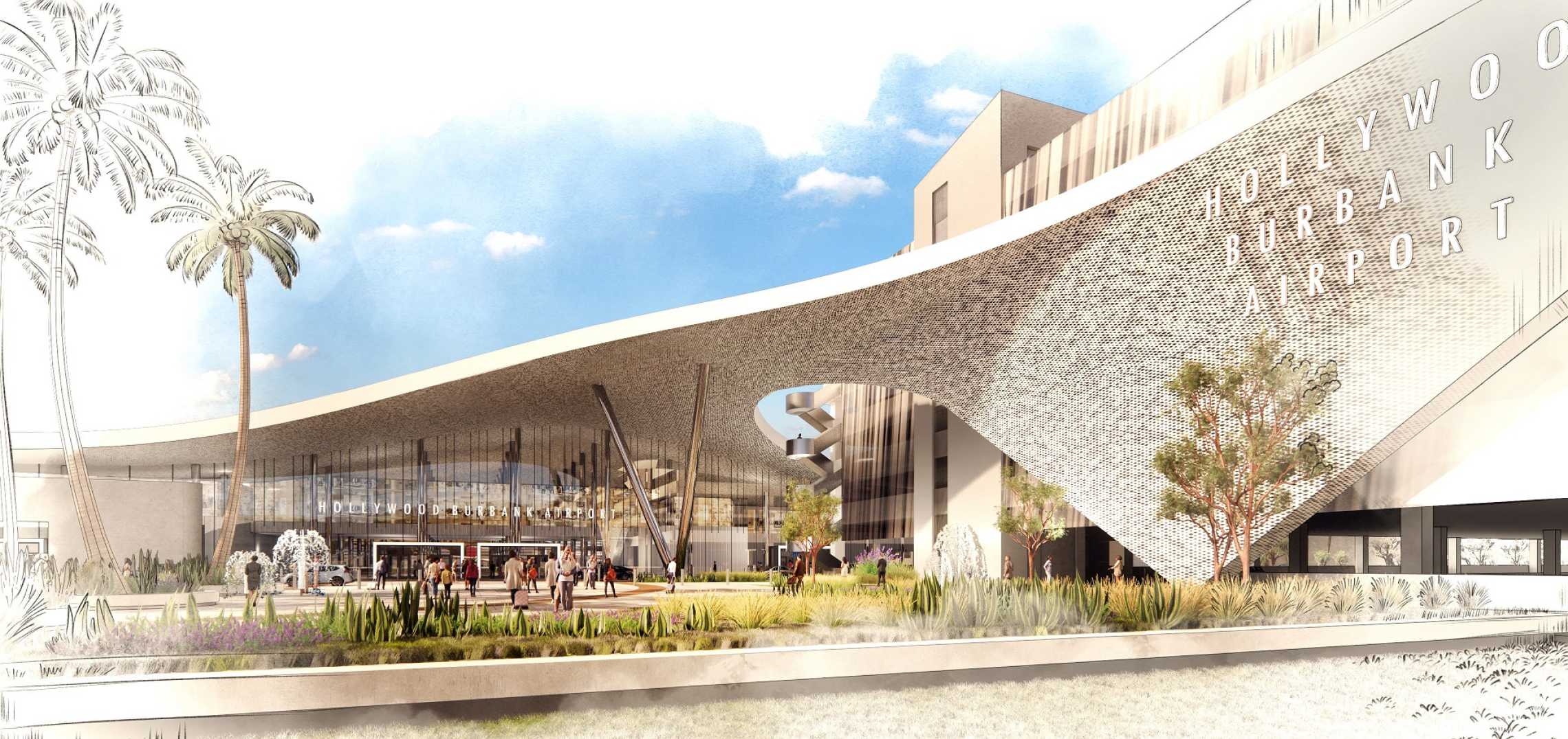 Three design options for Hollywood Burbank Airport's new terminal ...