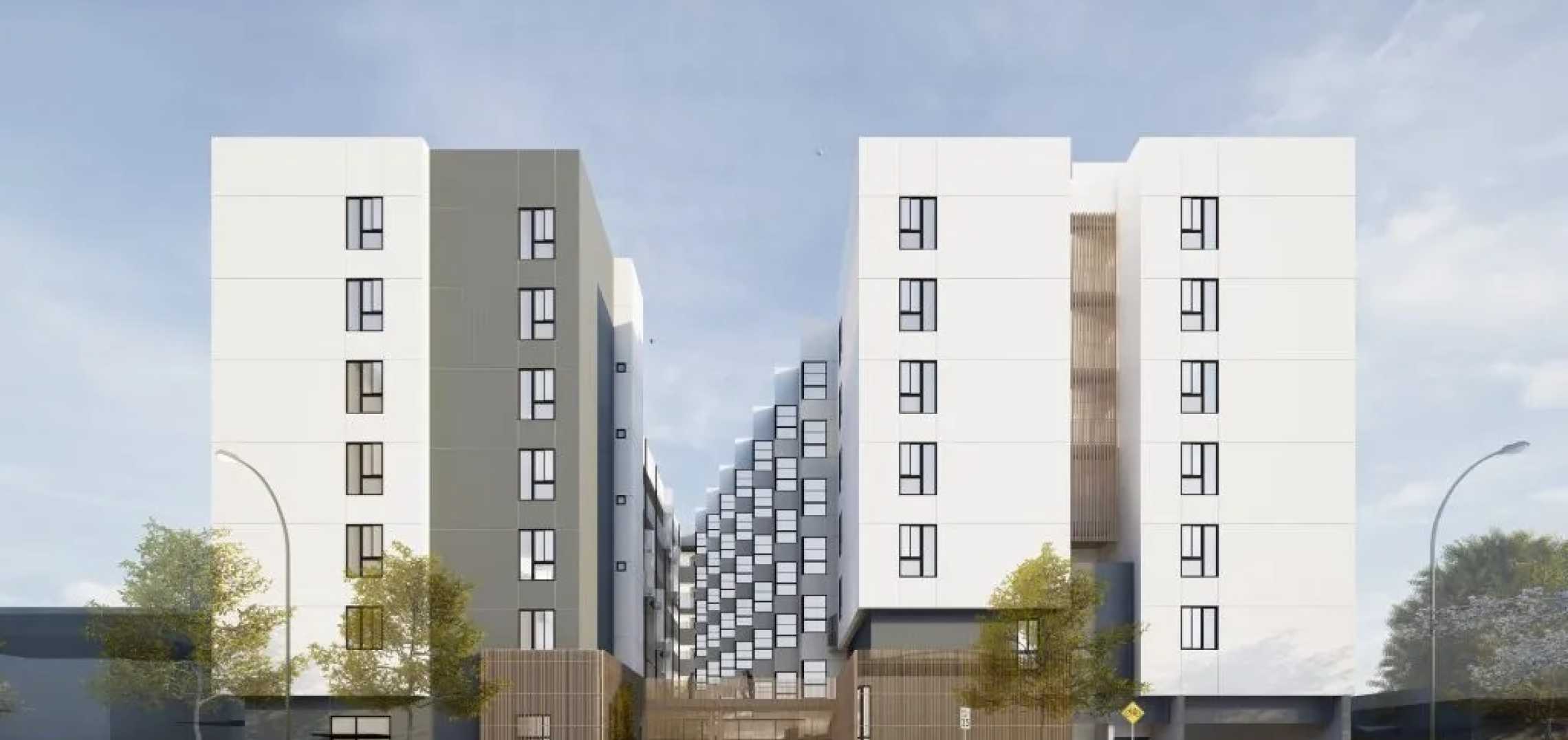 Umeya affordable housing fully-framed at 414 S. Crocker Street in DTLA ...