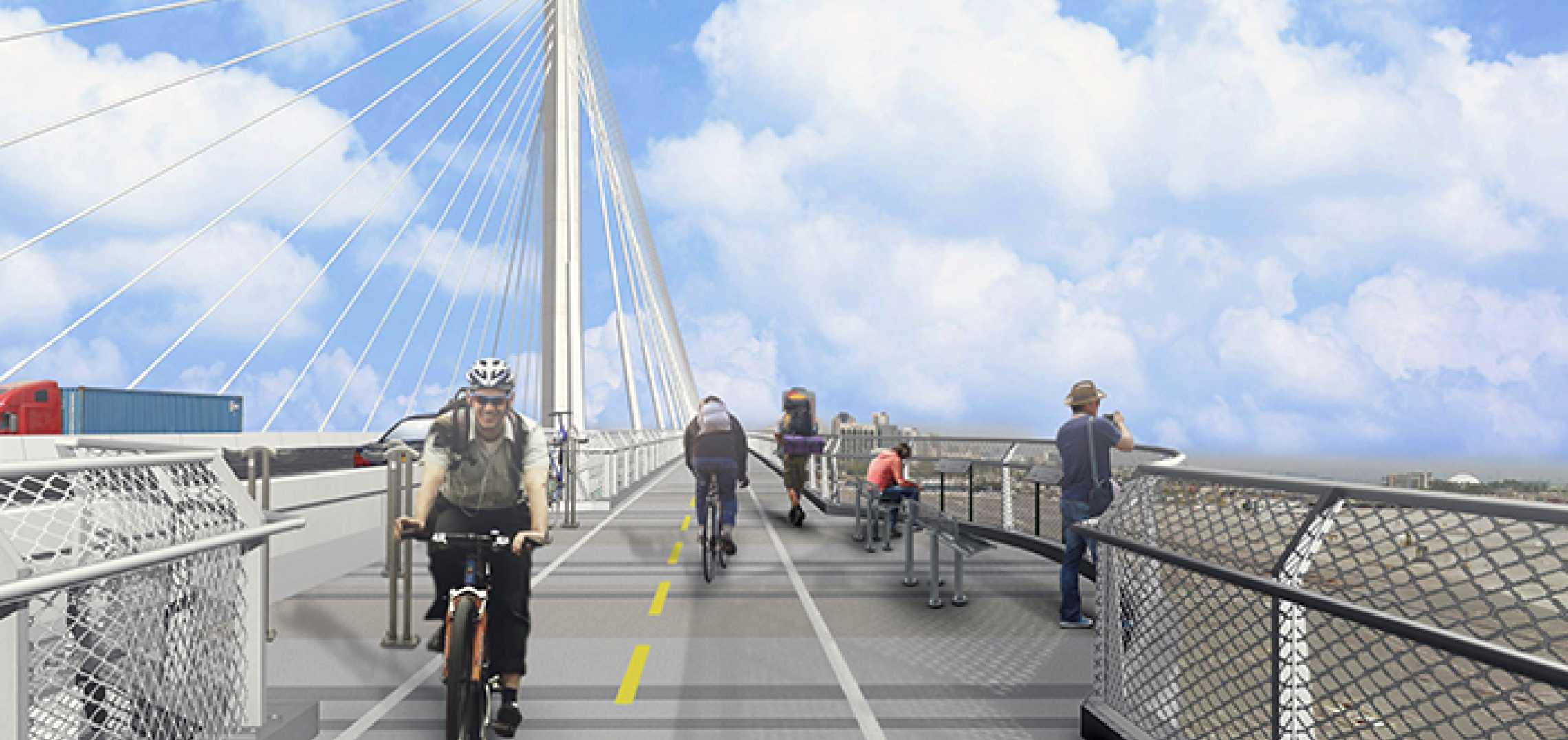 New bike trail opens next to the Long Beach International Gateway ...