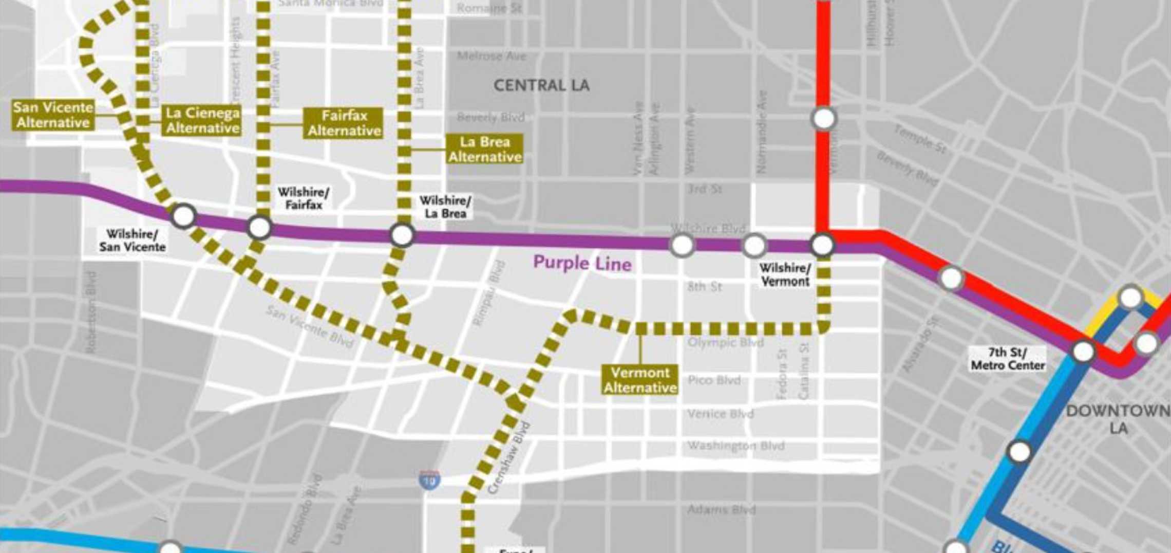 Five Options Under Consideration for the Crenshaw/LAX Line's Northern ...
