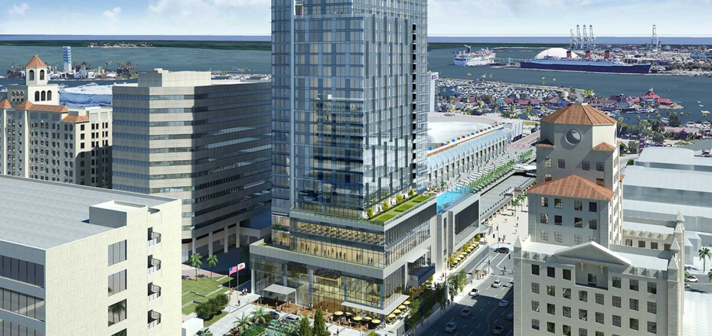 New Look for Long Beach Hotel Tower | Urbanize LA
