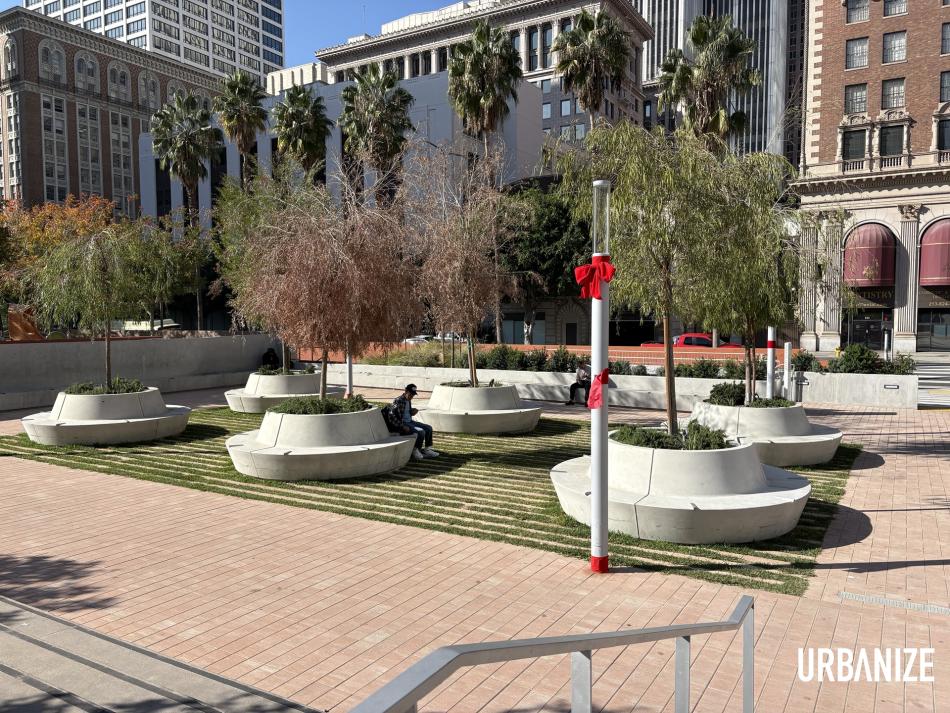 First phase of Pershing Square revamp completed in DTLA | Urbanize LA